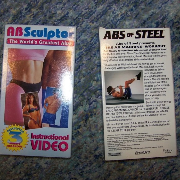 Media | 2 Vhs Exercise Tapes Abs Ofsteel Ab Sculpter | Poshmark